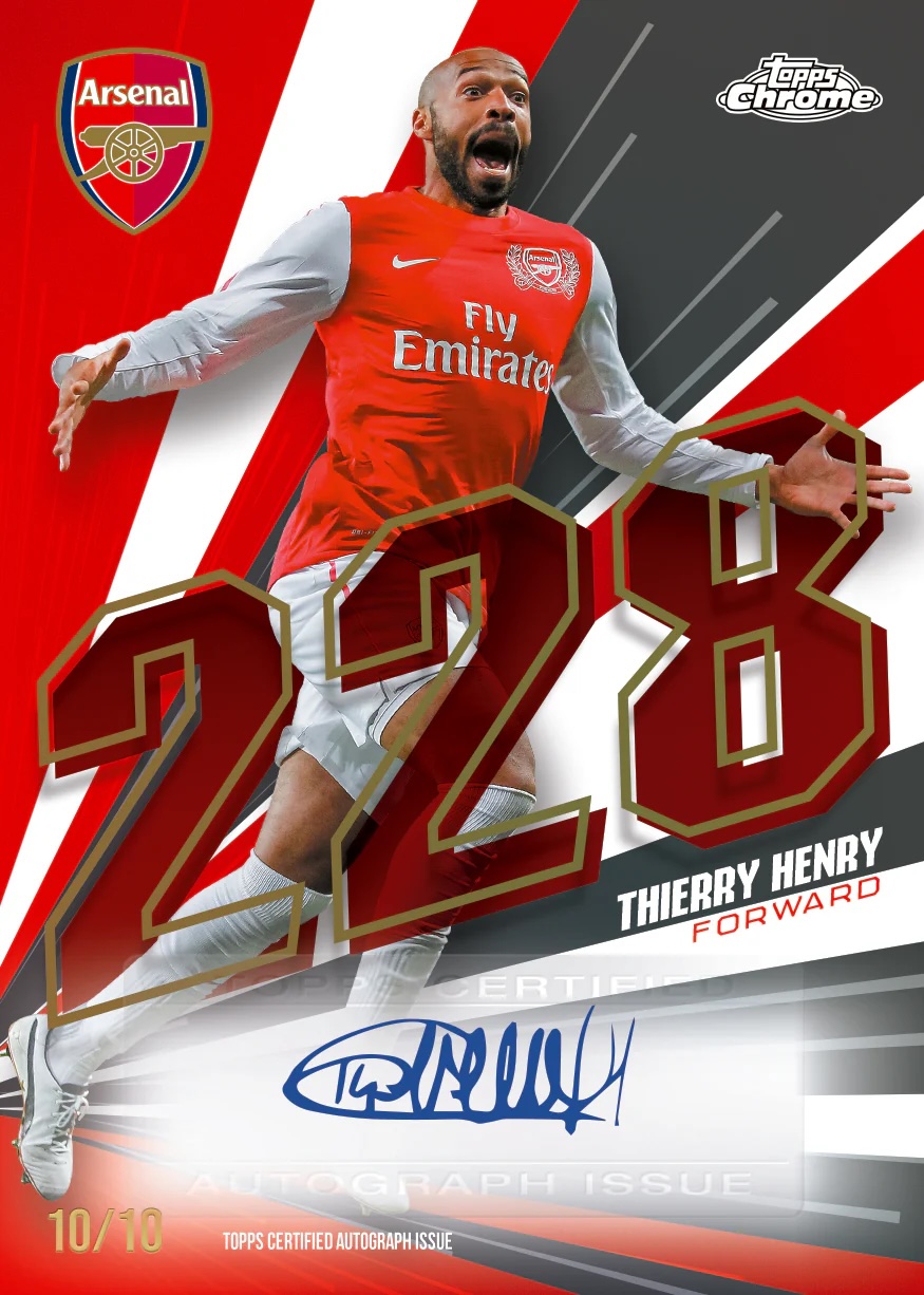 2025-26 Topps Chrome Arsenal Soccer Checklist, Set Details