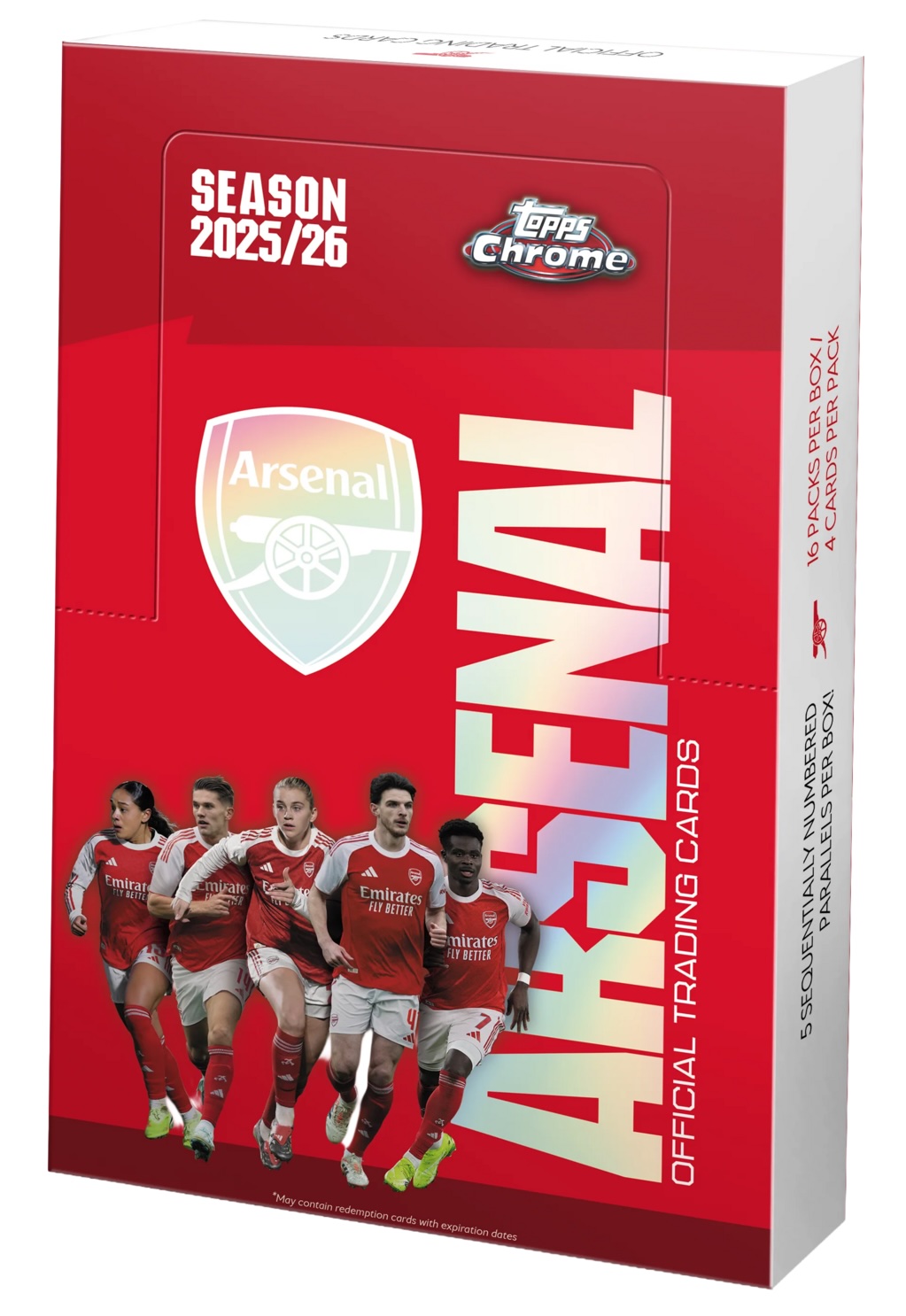 2025-26 Topps Chrome Arsenal Soccer Checklist, Set Details